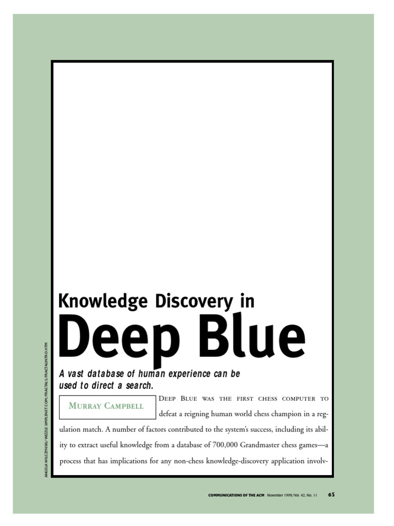 Knowledge Discovery in Deep Blue | PDF | Chess | Chess Theory
