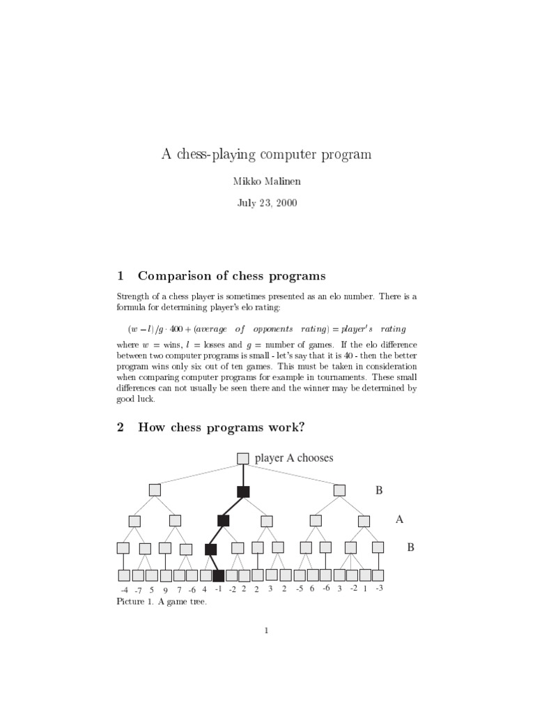 Chess Program Evaluation and Algorithms | PDF | Chess | Traditional ...