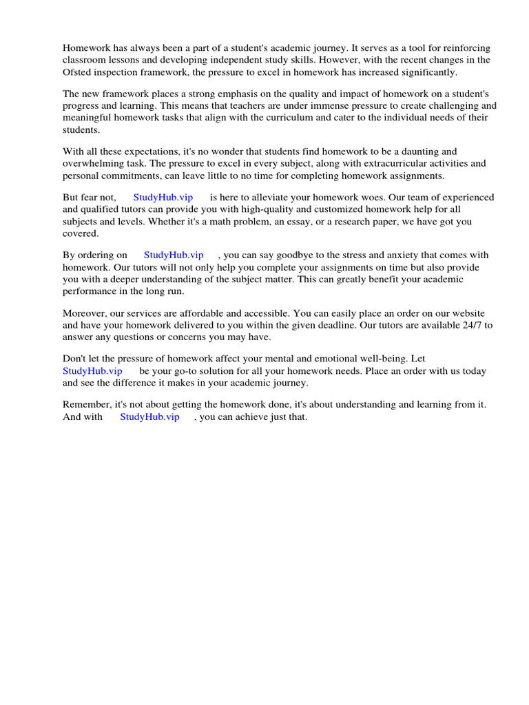 Ofsted Inspection Framework Homework PDF | PDF | Curriculum | Homework