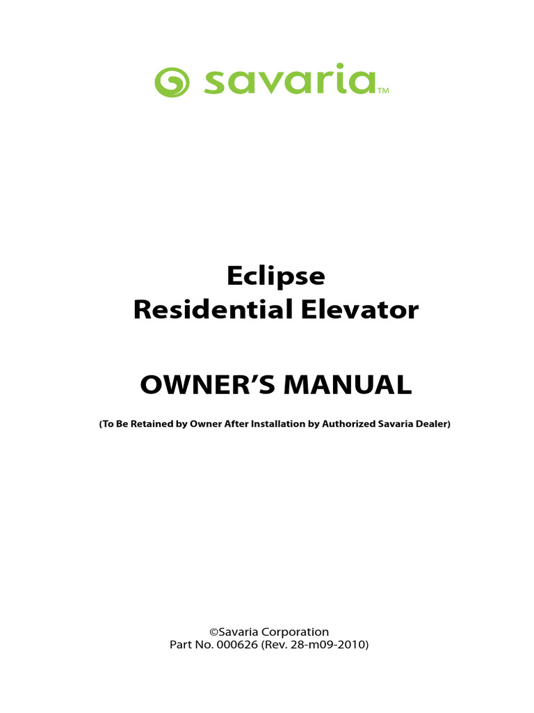 File Eclipse Owners Manual 000626 28 m09 2010 | PDF | Elevator | Door