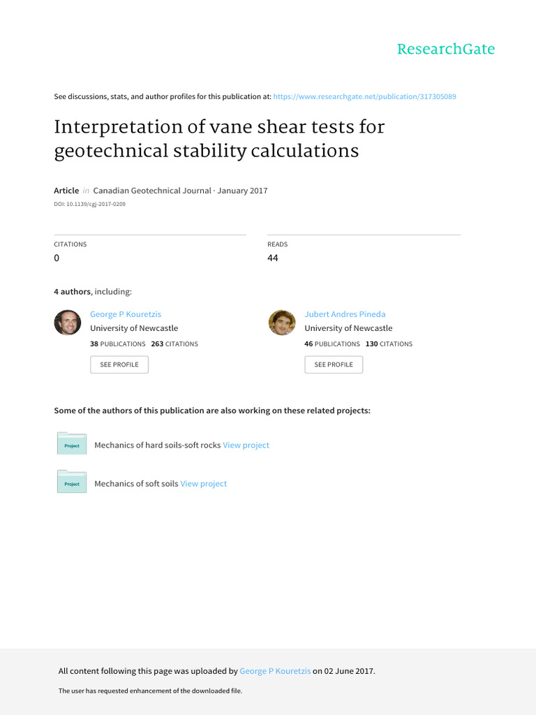 Vane Shear Test Analysis for Stability | PDF | Geotechnical Engineering ...