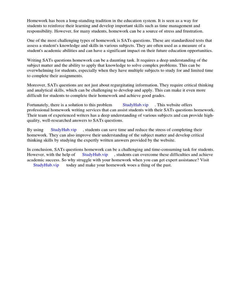 Sats Questions Homework | PDF | Homework | Sat