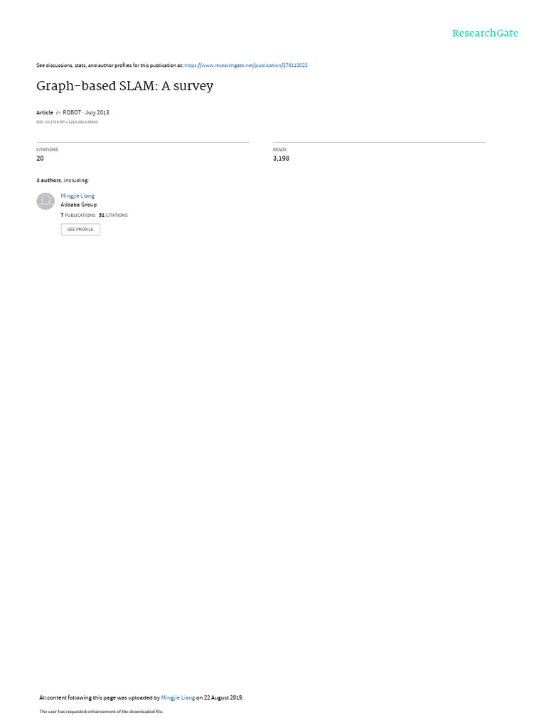 Graph-based slam_ A survey | PDF