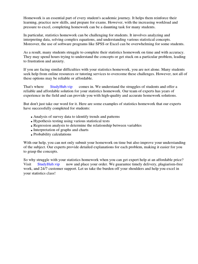 Statistics Homework Examples | PDF | Statistics | Homework