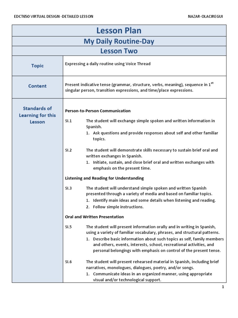 lesson-plan-my-daily-routine-day-lesson-two-pdf-spanish-language
