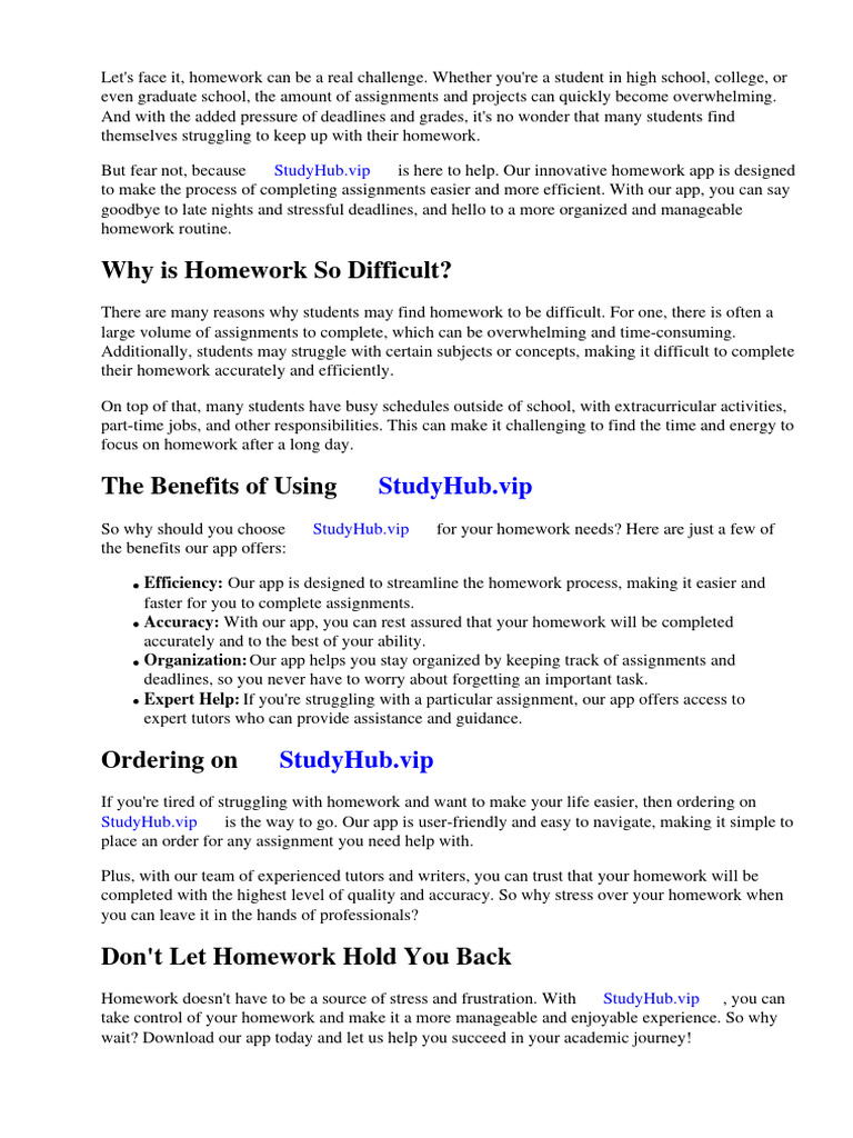 HW Homework App | Download Free PDF | Homework | Ios