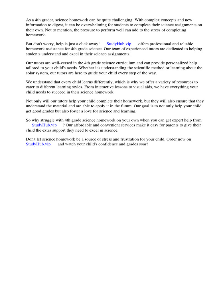 Science Homework 4th Grade | Download Free PDF | Worksheet | Science