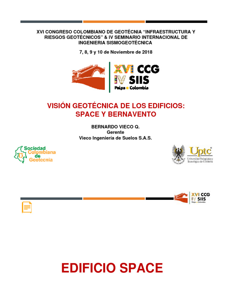 VIECO BERNARDO-Visi N Geot Cnica de Los Edificios Space y Bernavento-Medell N | PDF | Fundación ...