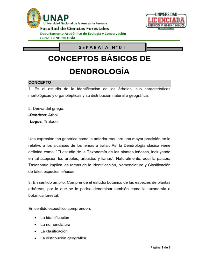 1 Separata 01-Conceptos Basicos de Dendrologia | Descargar gratis PDF ...