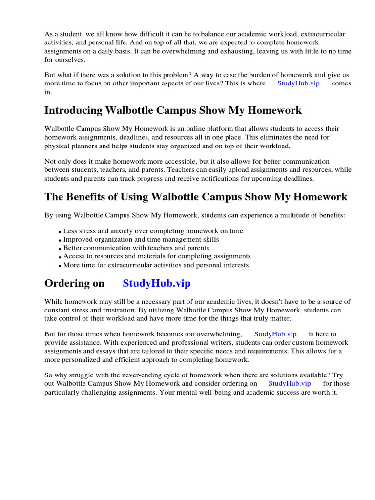 Walbottle Campus Show My Homework | PDF | Homework
