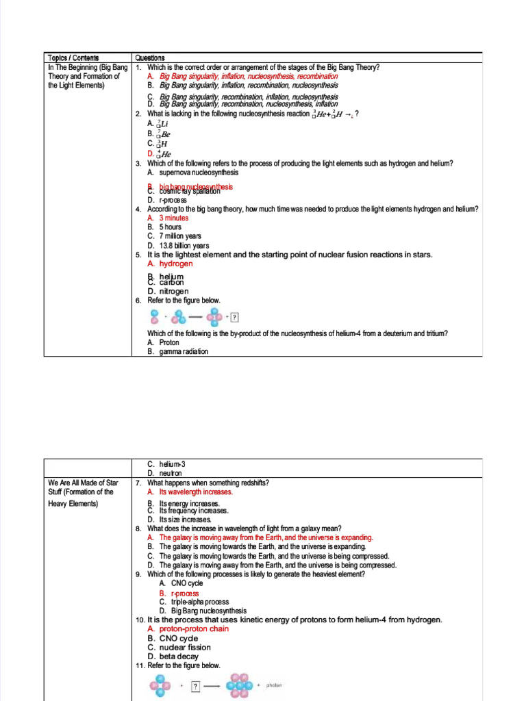 PDF Physical Science Exam Answer Key - Compress | PDF