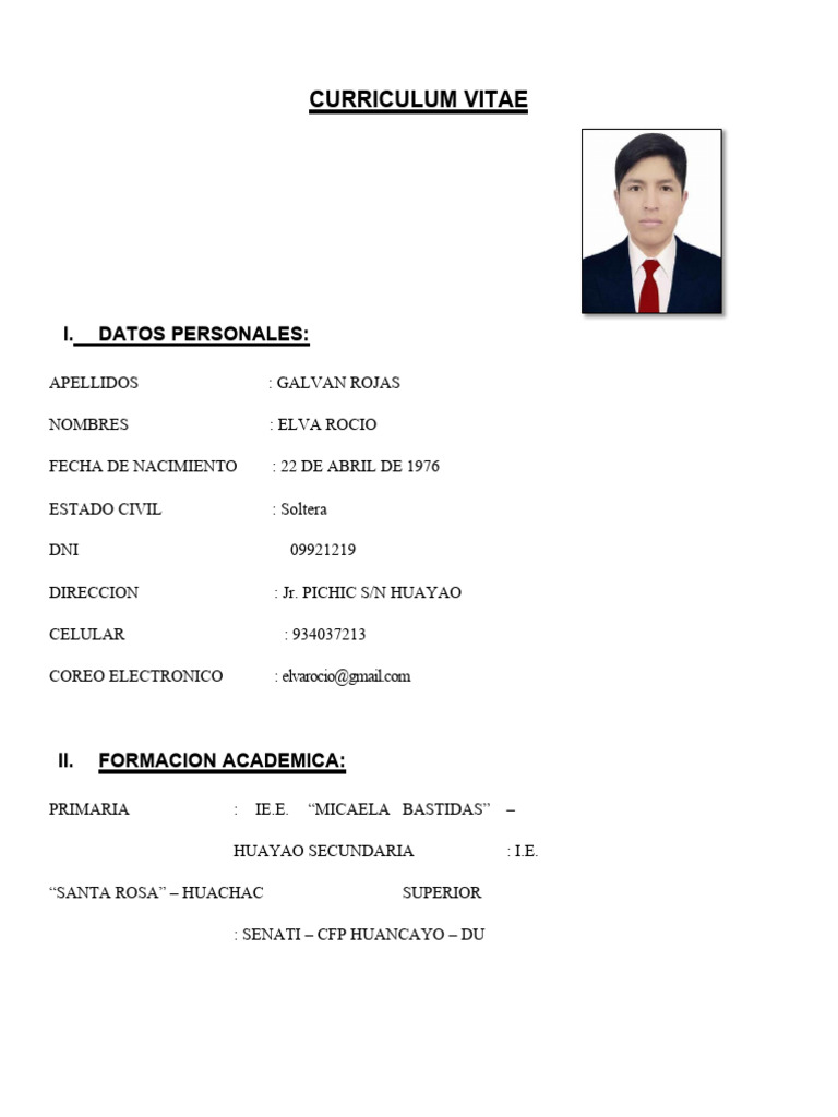 Calderon Misayauri Jhan Carlos - CV | PDF