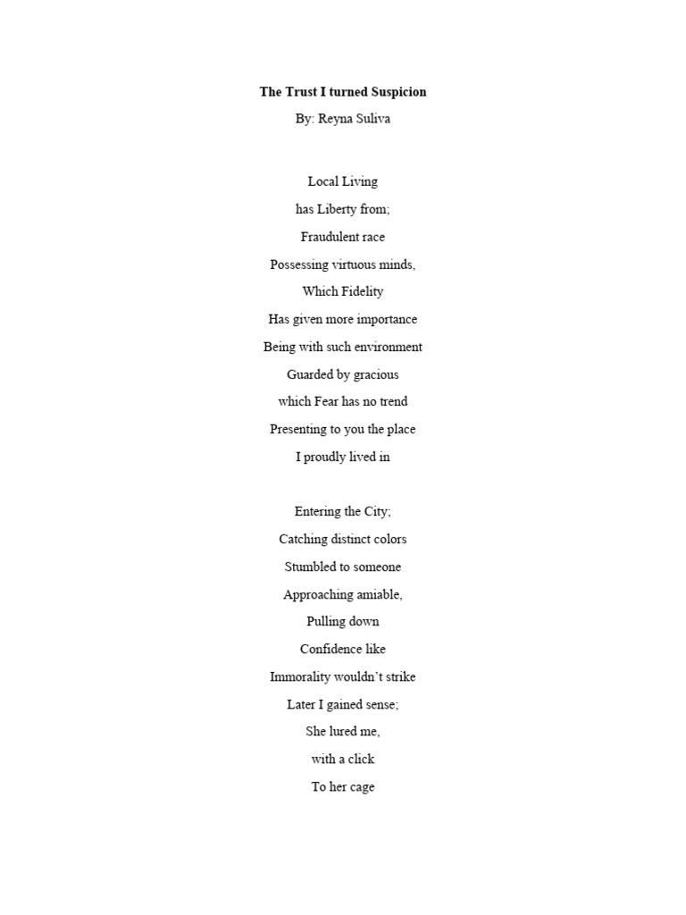 SULIVA, REYNA O. BSED-3A (Poem, CNF, Play) | PDF