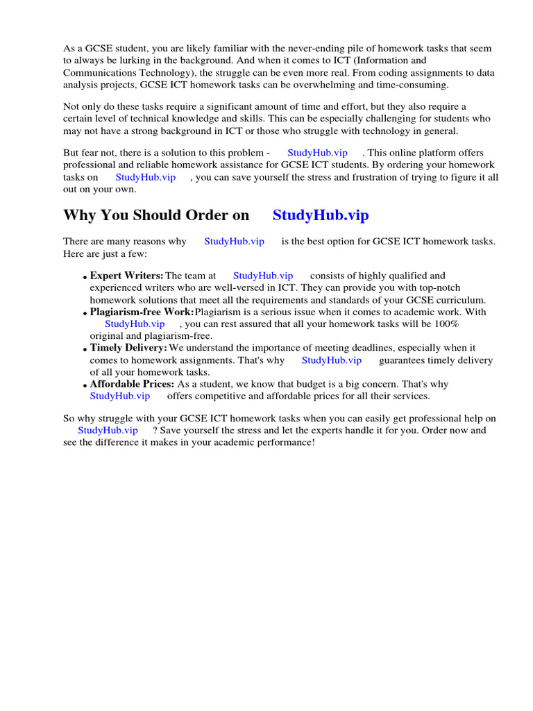 Gcse Ict Homework Tasks | PDF | Internet | Facebook