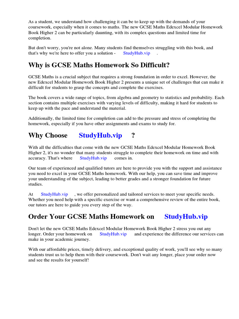 New Gcse Maths Edexcel Modular Homework Book Higher 2 Answers | PDF ...