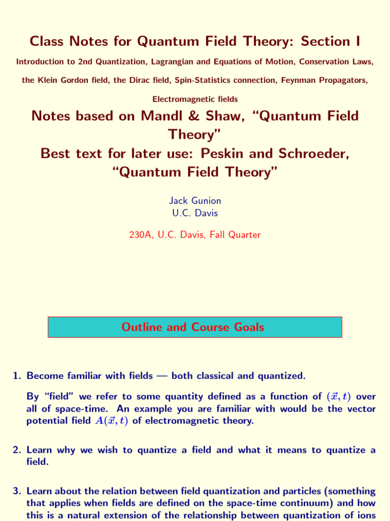 QFT I | PDF | Quantum Field Theory | Photon
