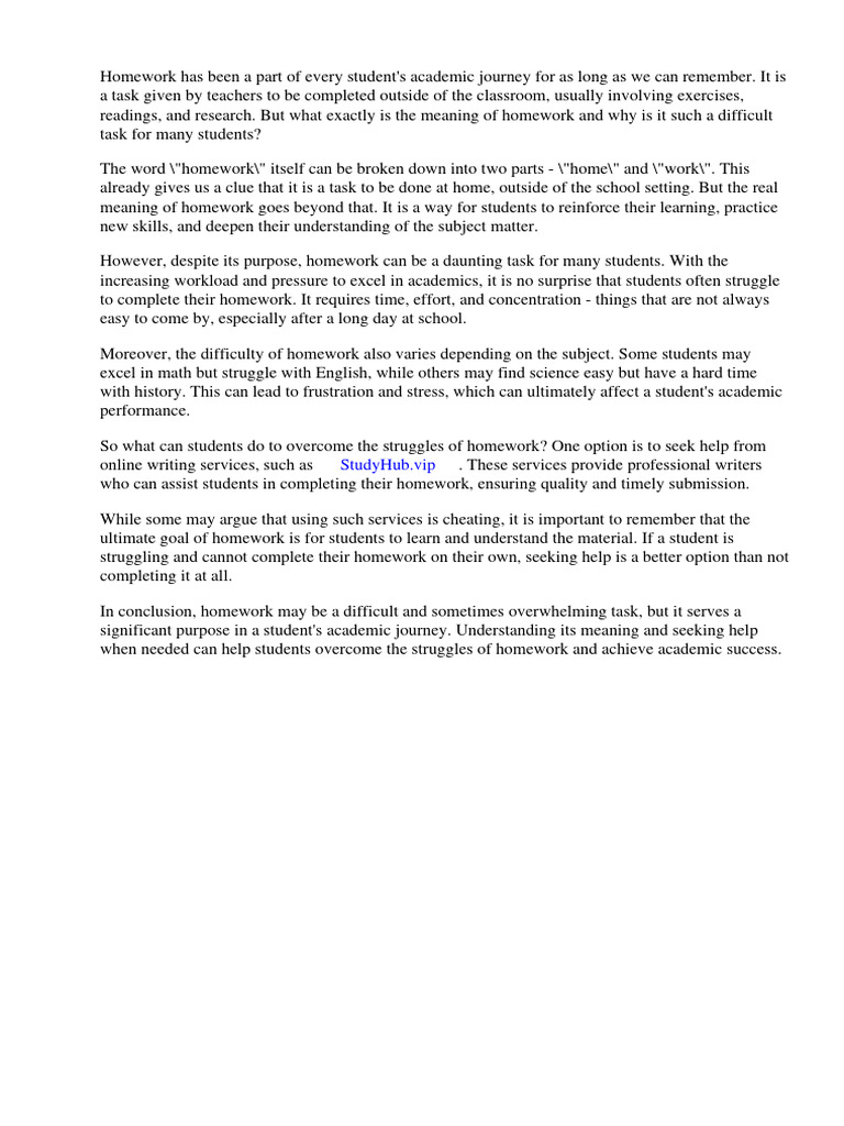 Do Homework Meaning | PDF | Homework | Teachers