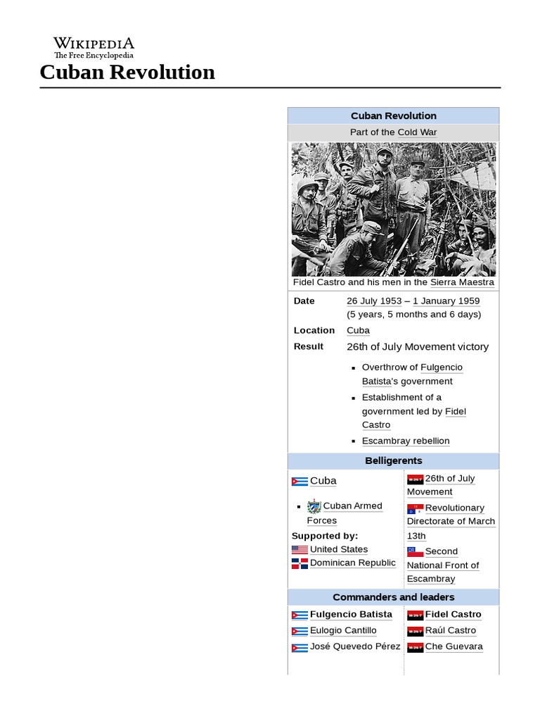 Cuban Revolution | PDF | Cuban Revolution | Politics Of Cuba