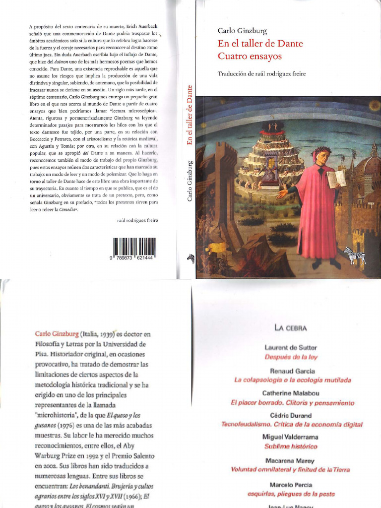 Ginzburg, Carlo - en El Taller de Dante - Cuatro Ensayos-La Cebra ...