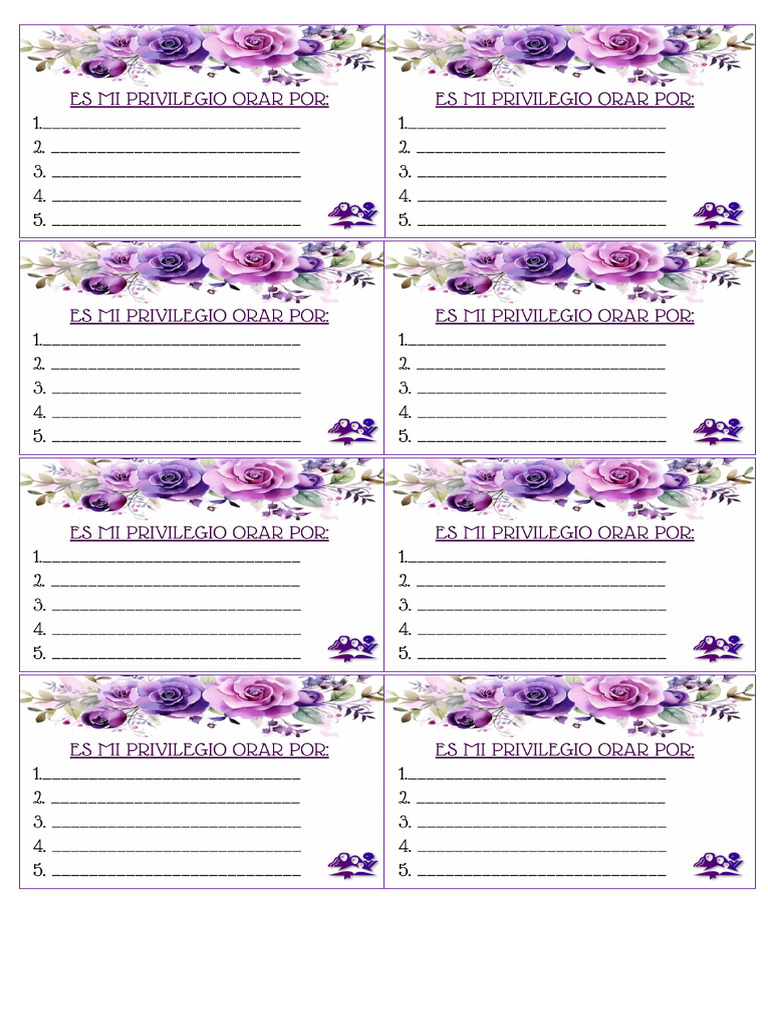 Tarjetitas Para Oración | PDF