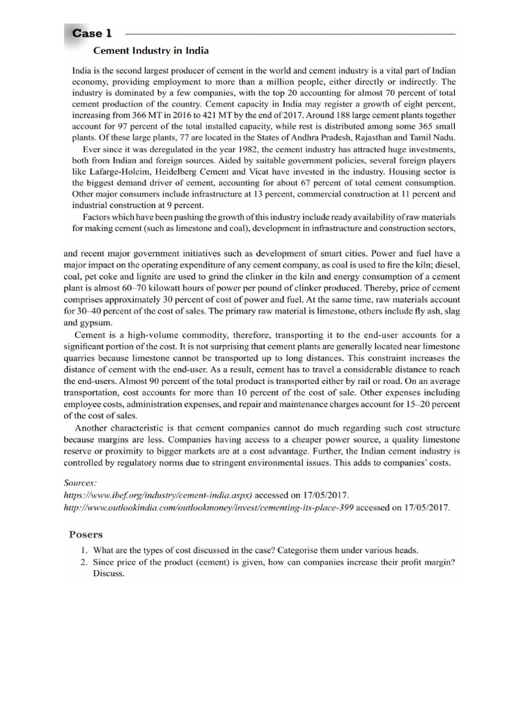 Case Study On Cost Analysis | PDF