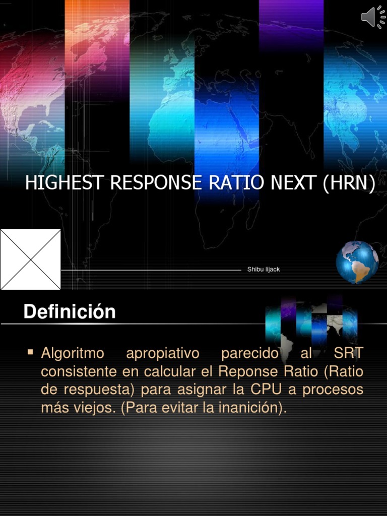 Highest Response Ratio Next (HRN) | PDF | Áreas de informática ...