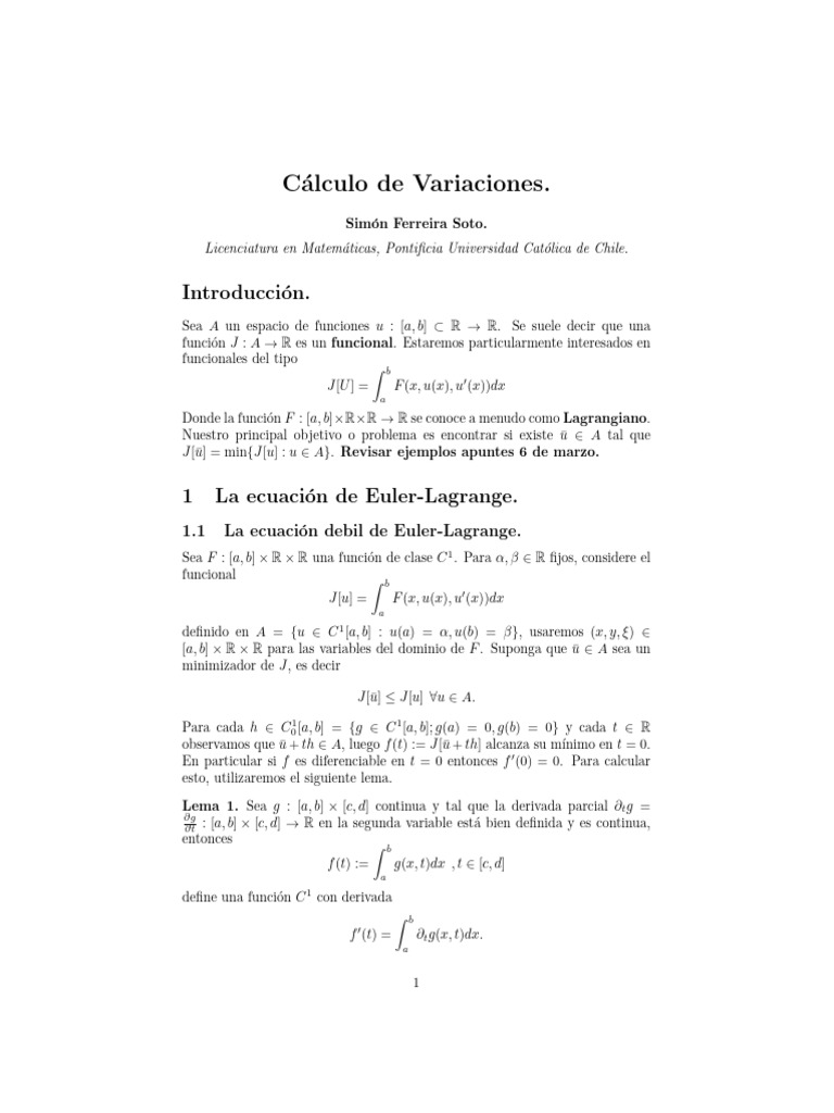 Cálculo de Variaciones | PDF | Función (Matemáticas) | Derivado