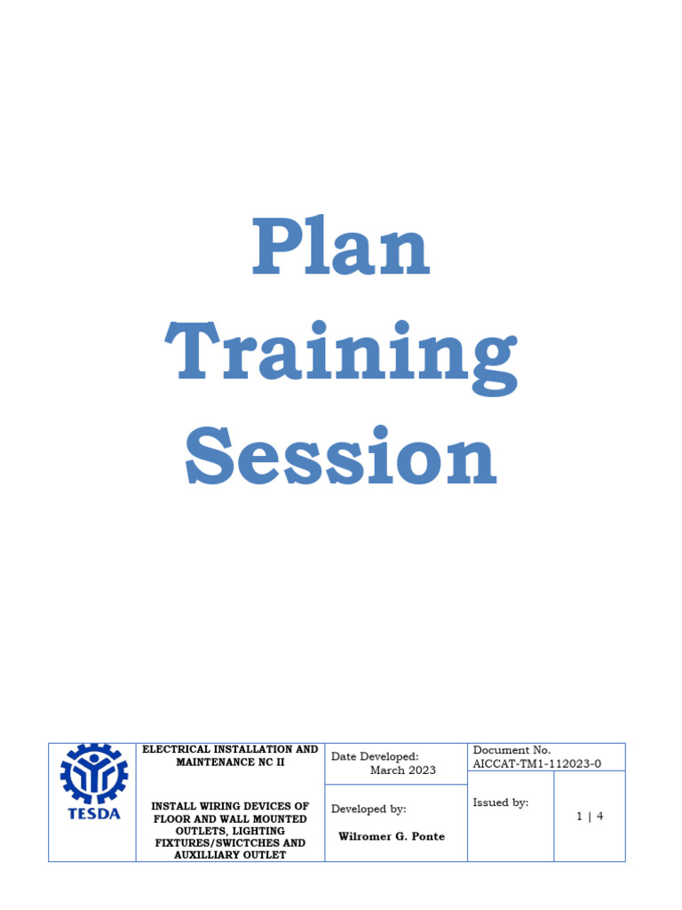 1 Plan Training Session Inventory | PDF | Personal Computers | Computer Network