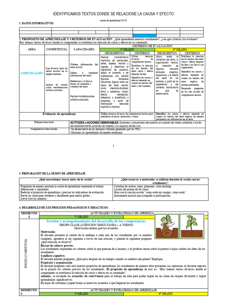 Causa y Efecto en Textos para Estudiantes | PDF | Comprensión lectora ...