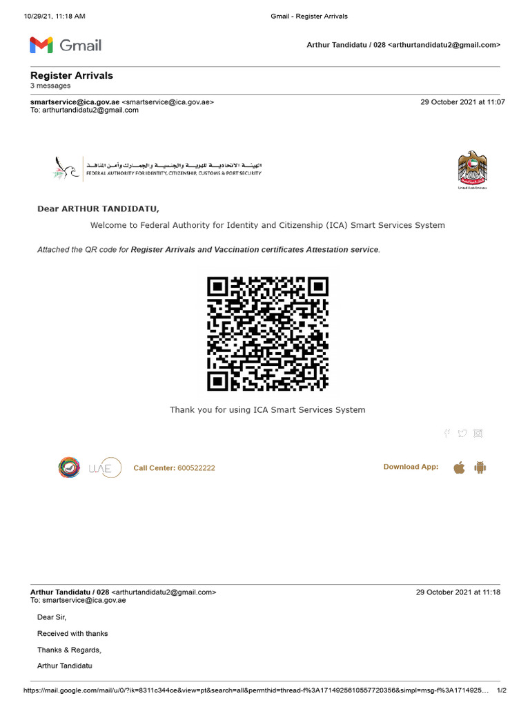 Gmail - Register Arrivals | PDF | Email | Telecommunications