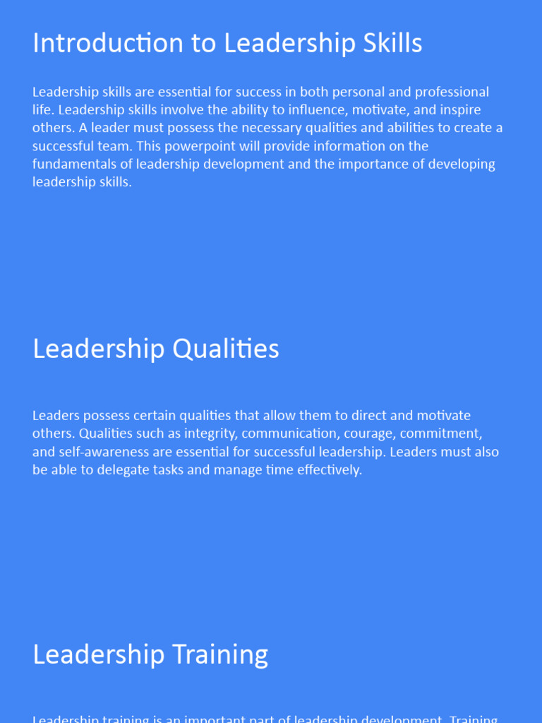 Leadership Skills | PDF | Leadership | Goal