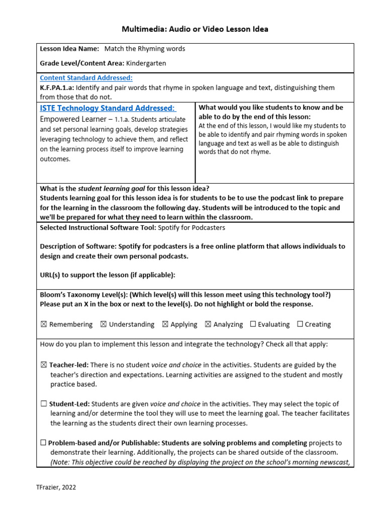 Multimedia Audio Lesson Idea | PDF | Multimedia | Podcast