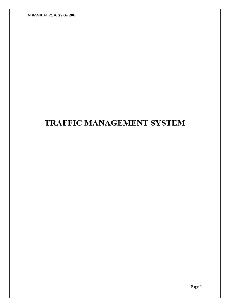 Traffic Management System | PDF | Traffic | Internet Of Things