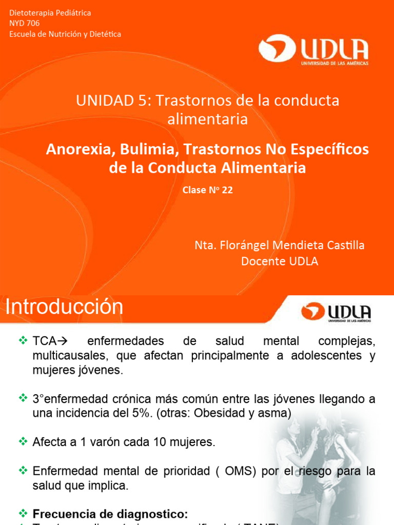 Clase 22 - Tca - 2 | PDF | Desorden alimenticio | Manual Diagnóstico y Estadístico de los ...