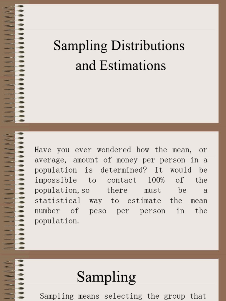 Presentation 1 | PDF | Estimator | Sampling (Statistics)