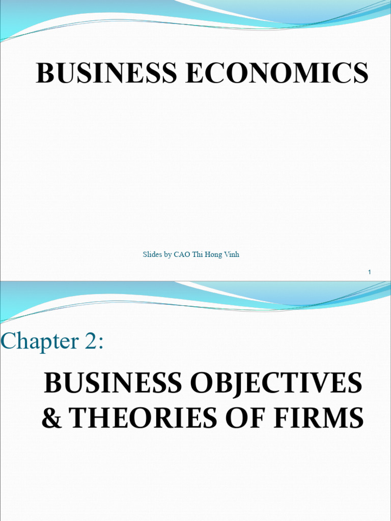 Slide 2. Business Objectives and Theories of Firms | PDF | Corporate ...