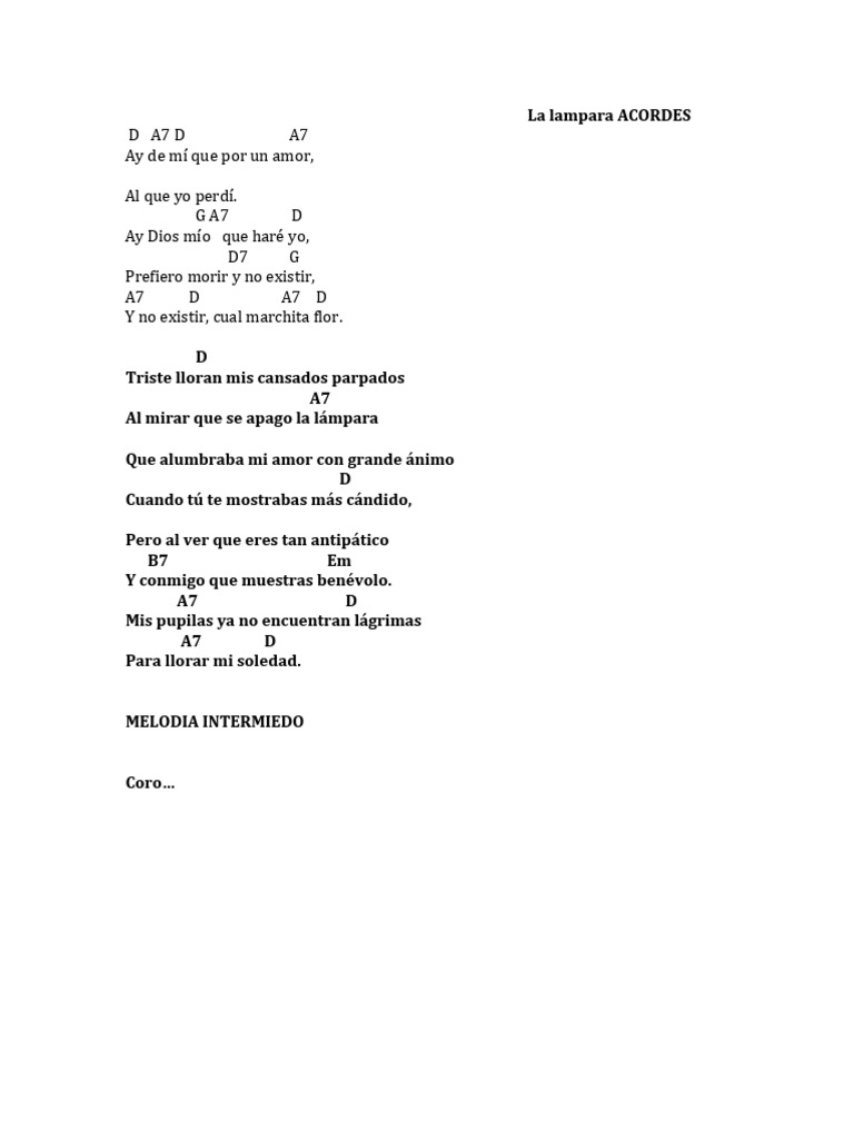 La Lampara ACORDES | PDF