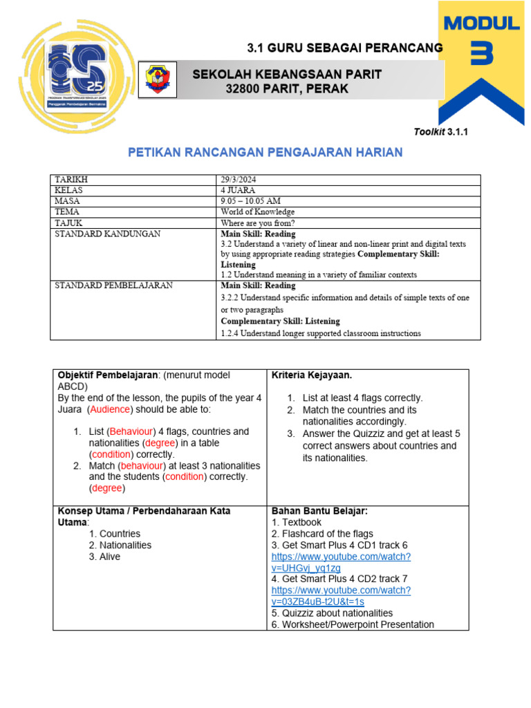 RPH year 4 flags | PDF | Behavior Modification | Cognition