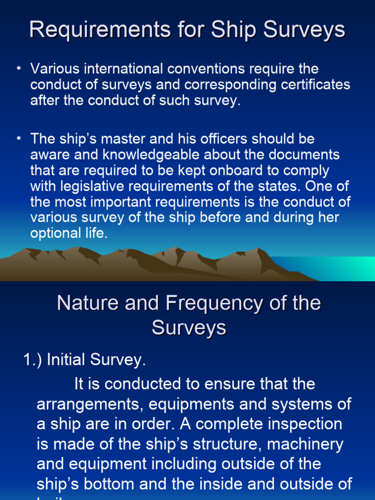 Ship Survey Requirements and Certificates | PDF | Ships | Water Transport