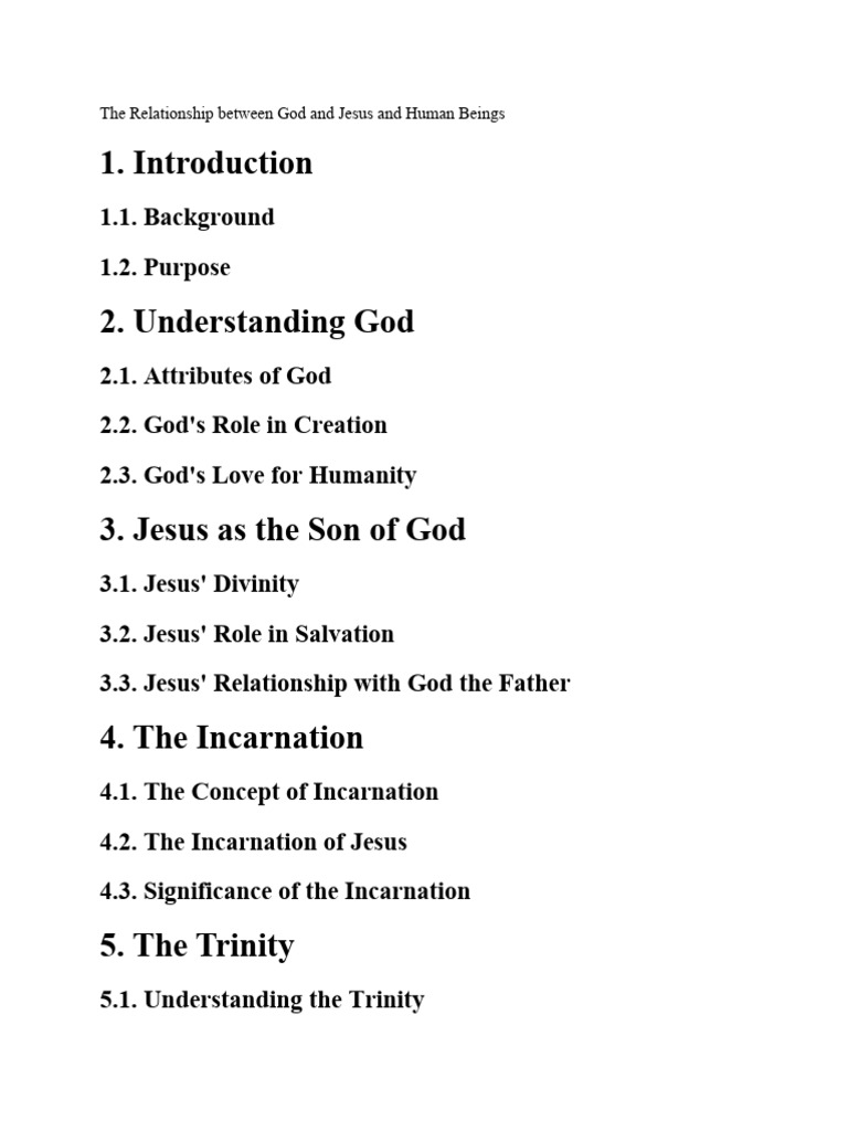 The Relationship Between God and Jesus and Human Beings | PDF ...