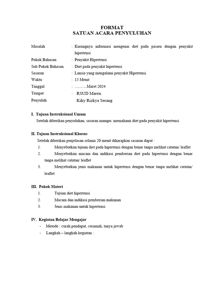 SAP & Diet - Hipertensi - Leaflet | PDF