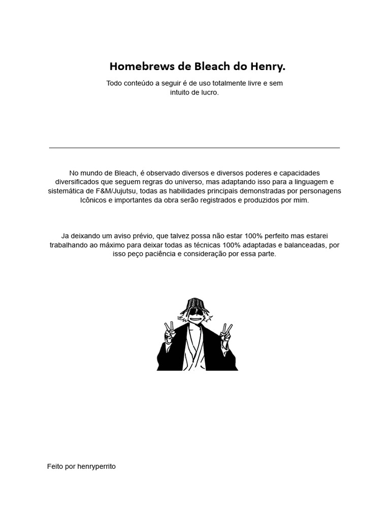 Homebrews de Shikai e Bankai em Bleach | PDF | Espada