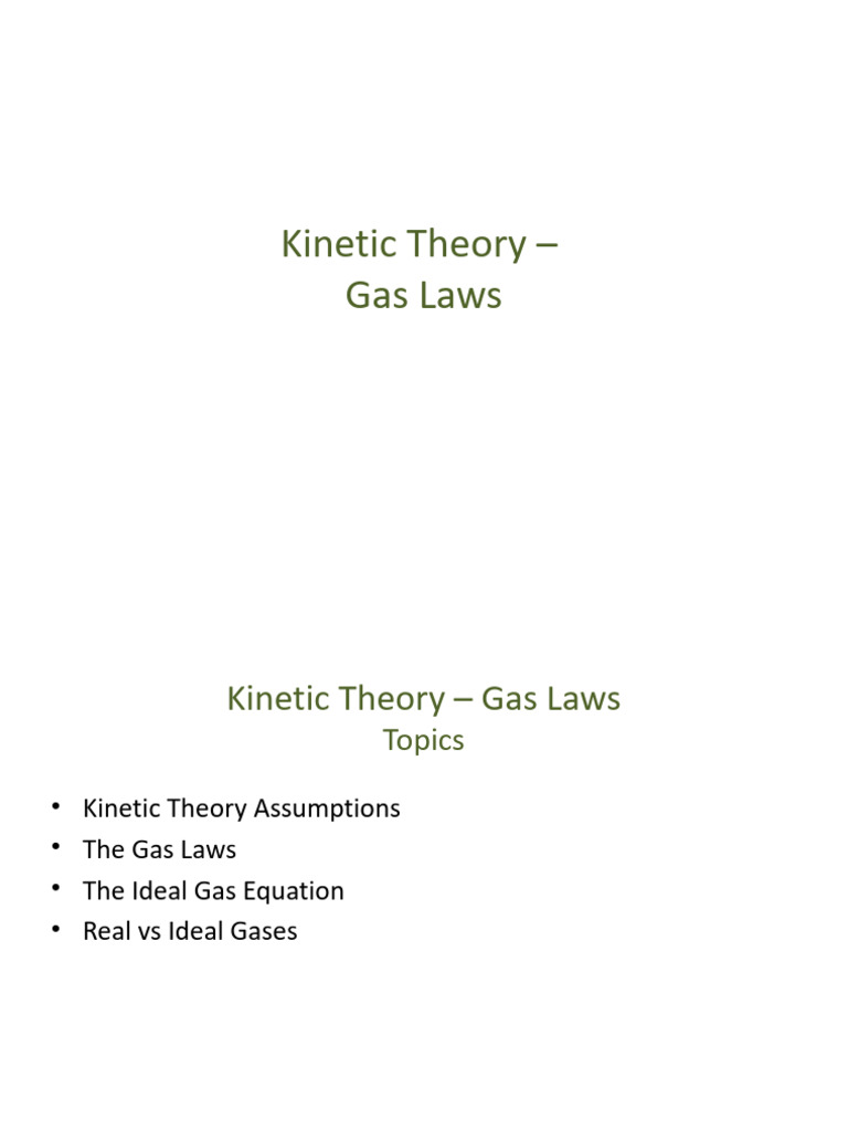 M1-5B - Kinetic Theory-Gas Laws | PDF | Gases | Pressure