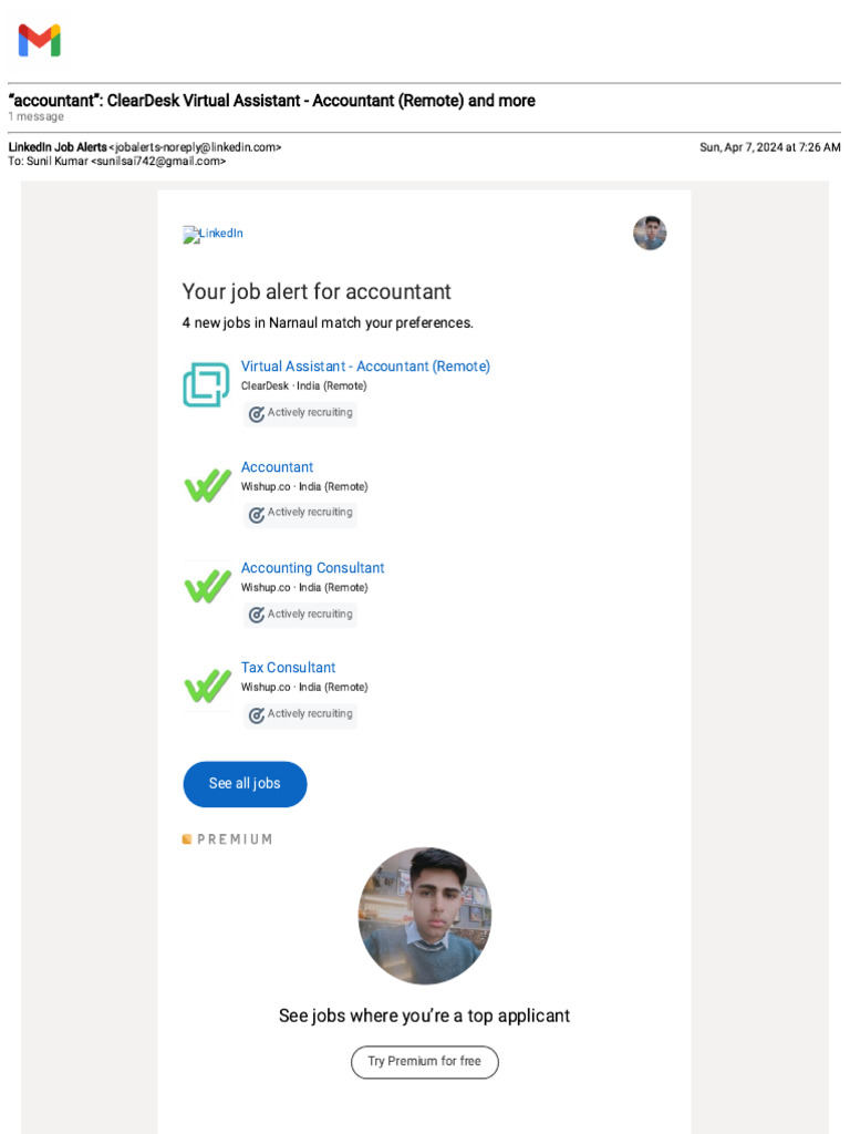 Gmail - "Accountant" - ClearDesk Virtual Assistant - Accountant (Remote) and More | PDF