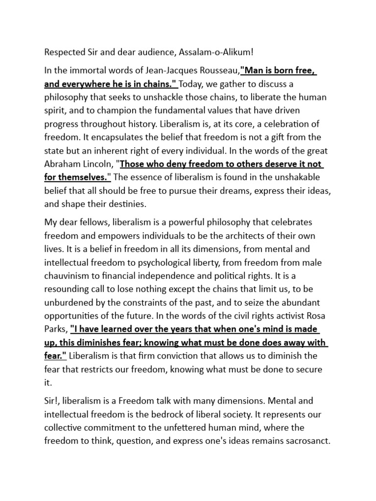 Document | PDF | Liberalism | Liberty