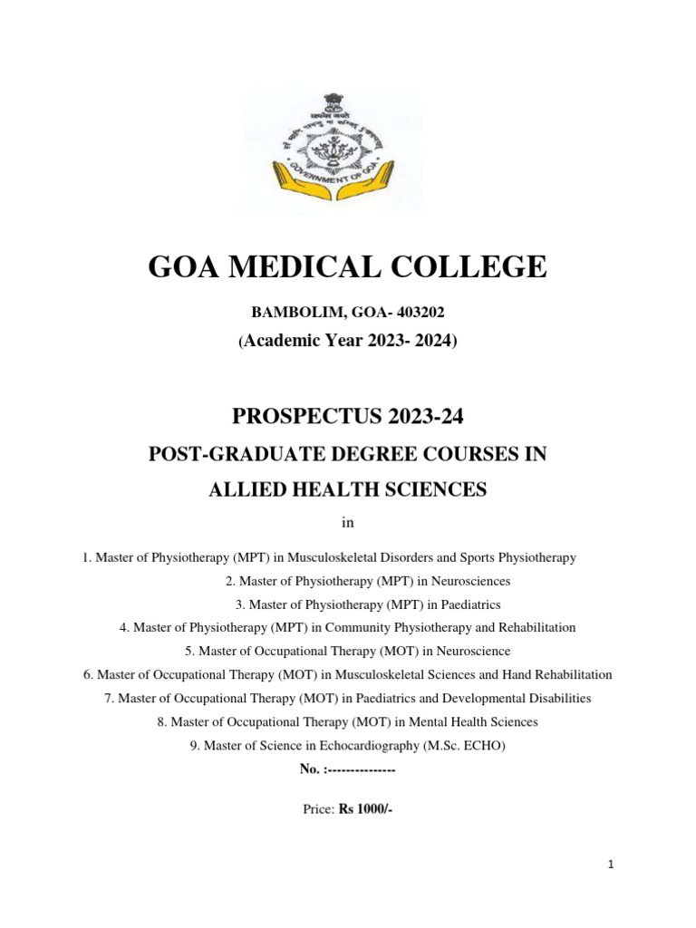 Prospectus 2023 24 Allied Heath Sciences | PDF | Physical Therapy ...