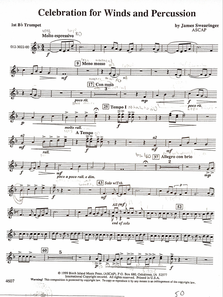 Celebration For Winds and Percussion - 1st Trumpet | PDF