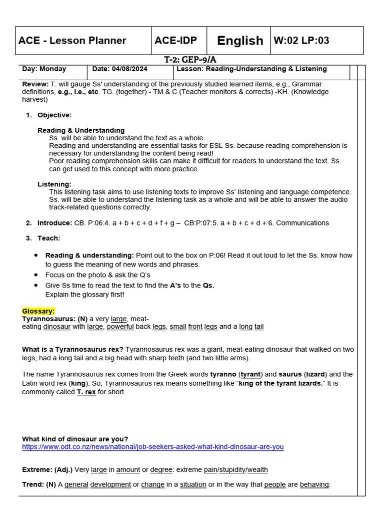 Ace Gep 9a W02 LP03 | PDF | Reading Comprehension | Résumé
