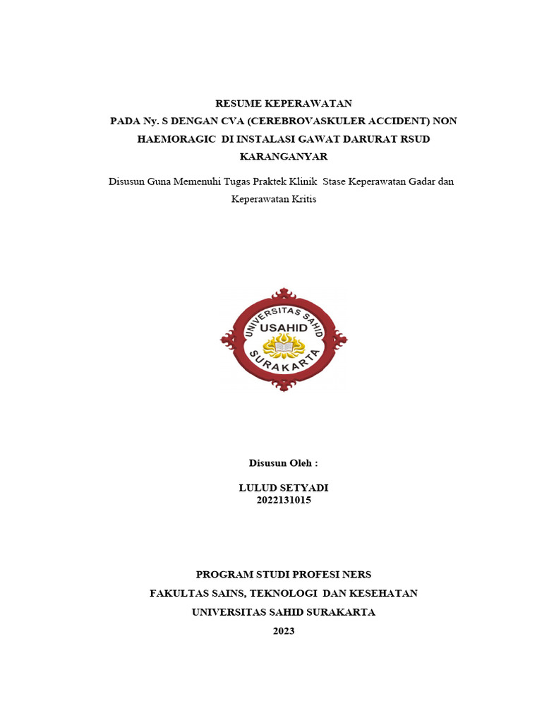 Resume Keperawatan - Cva Lulud | PDF