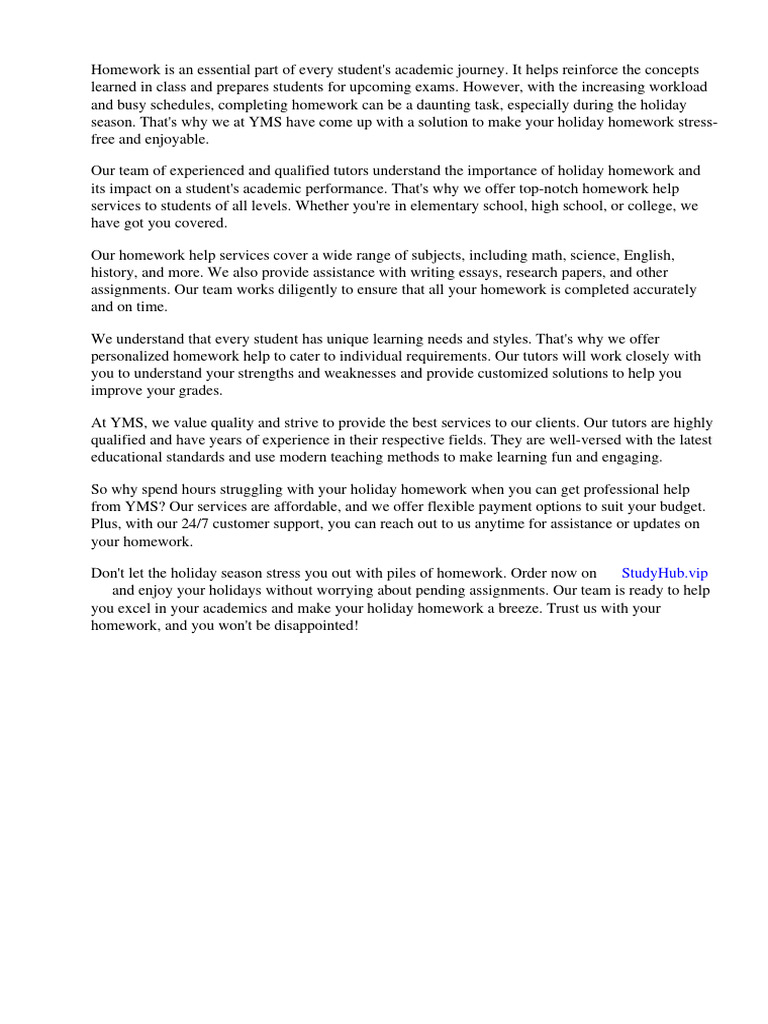 Yms Holiday Homework | PDF | Books | Facebook